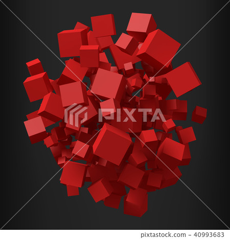 elegant red cubes. 3d style vector illustration - Stock Illustration ...