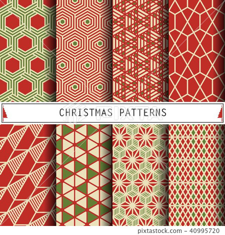 Christmas Geometric Patterns.Set of winter holiday - Stock Illustration ...