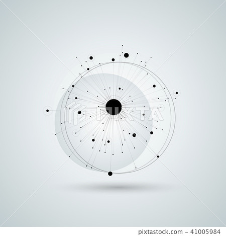Vector dots and lines connect design with... - Stock Illustration ...