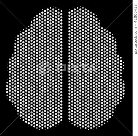 White Dotted Brain Icon - Stock Illustration [41006418] - PIXTA