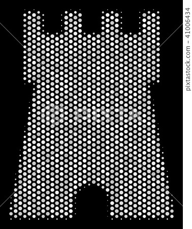White Halftone Bulwark Tower Icon - Stock Illustration [41006434] - PIXTA