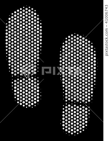 White Pixelated Boot Footprints Icon - Stock Illustration [41006743 ...