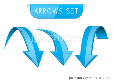 3d blue arrows set - Stock Illustration [41012269] - PIXTA