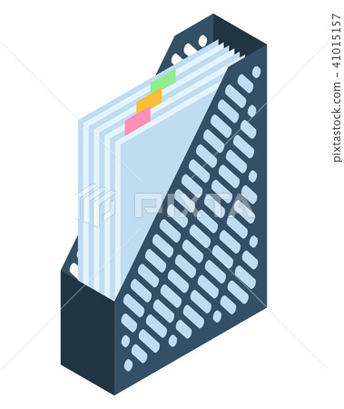 Flat illustration of paper document tray storage. - Stock Illustration ...
