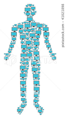 Computer Display Person Figure - Stock Illustration [41021898] - PIXTA