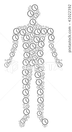 Clock Human Figure - Stock Illustration [41022392] - PIXTA