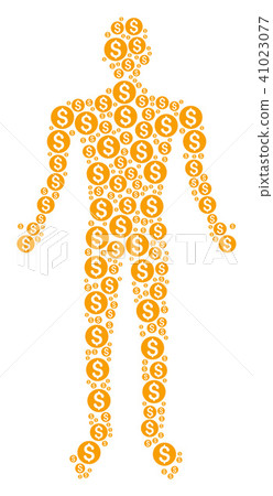 Dollar Coin Human Figure - Stock Illustration [41023077] - PIXTA