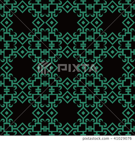 Antique green seamless retro pattern background - Stock Illustration ...