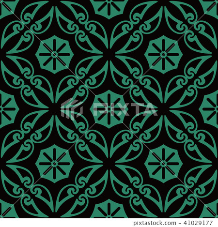 Antique green seamless retro pattern background - Stock Illustration ...