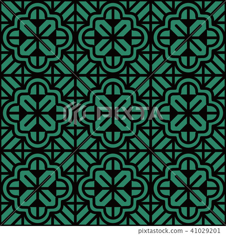 Antique green seamless retro pattern background - Stock Illustration ...