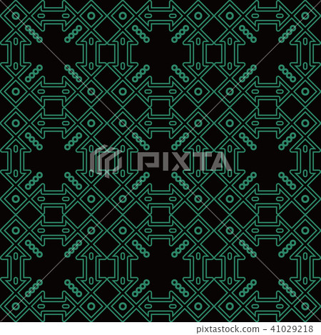 Antique green seamless retro pattern background - Stock Illustration ...