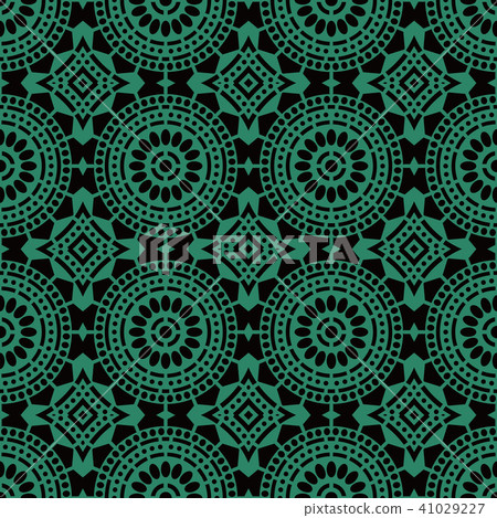 Antique green seamless retro pattern background - Stock Illustration ...