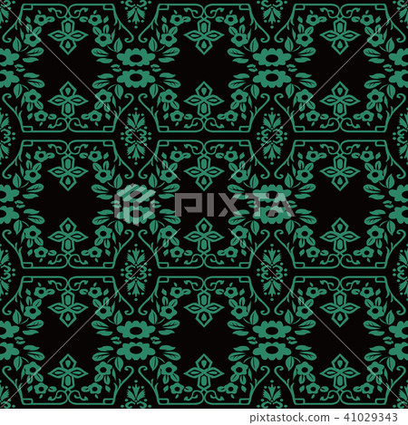 Antique green seamless retro pattern background - Stock Illustration ...