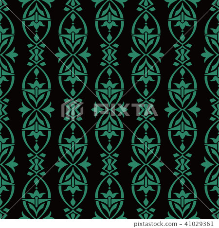 Antique green seamless retro pattern background - Stock Illustration ...
