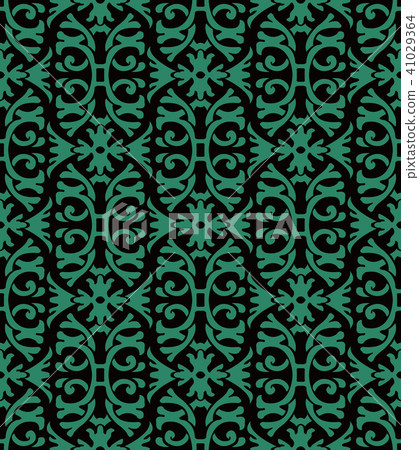 Antique green seamless retro pattern background - Stock Illustration ...
