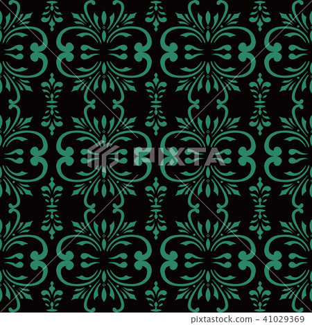 Antique green seamless retro pattern background - Stock Illustration ...