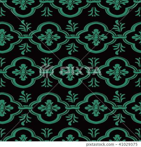 Antique green seamless retro pattern background - Stock Illustration ...