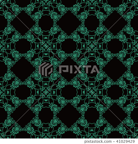 Antique green seamless retro pattern background - Stock Illustration ...