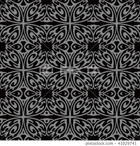 Antique silver seamless retro pattern background - Stock Illustration ...