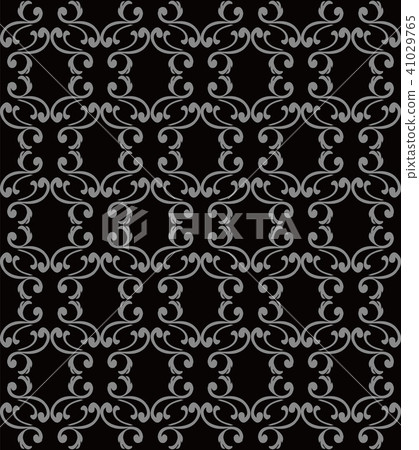 Antique silver seamless retro pattern background - Stock Illustration ...