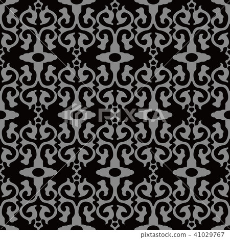 Antique silver seamless retro pattern background - Stock Illustration ...