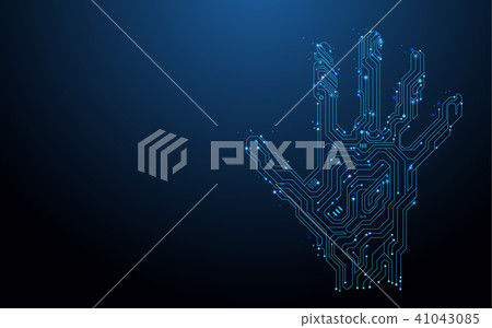 Circuit abstract hand and digital conceptual. - Stock Illustration ...