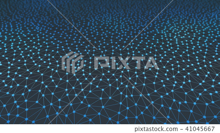 Blue connection network lines background - Stock Illustration [41045667 ...