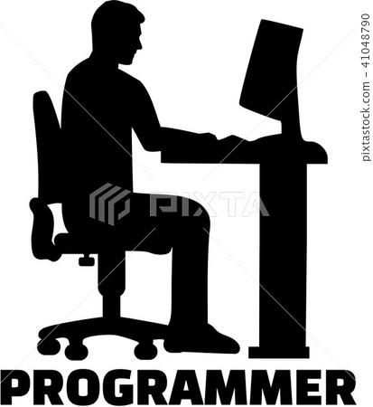 Programmer silhouette with job title - Stock Illustration [41048790 ...