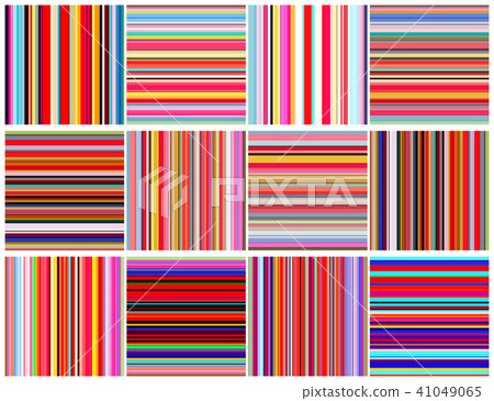 Set of color lines seamless pattern - Stock Illustration [41049065] - PIXTA