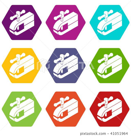 Clamping machine icons set 9 vector - Stock Illustration [41051964] - PIXTA