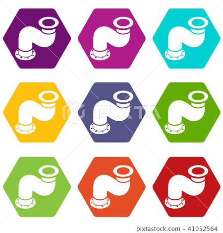 Connection pipe icons set 9 vector - Stock Illustration [41052564] - PIXTA