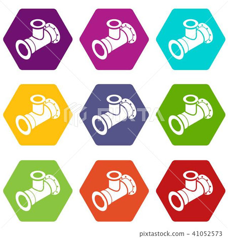 Tee pipe icons set 9 vector - Stock Illustration [41052573] - PIXTA