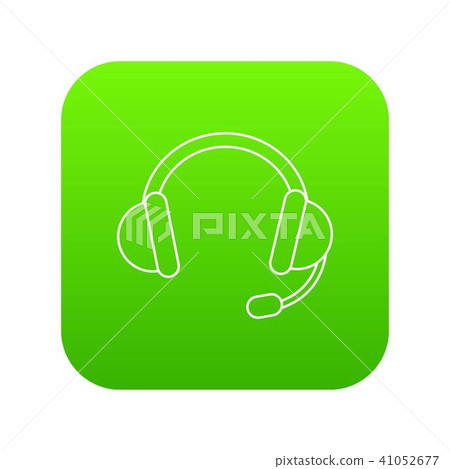 Headset icon green vector - Stock Illustration [41052677] - PIXTA