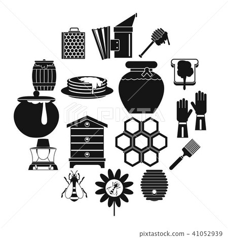 Apiary tools icons set, simple style - Stock Illustration [41052939 ...