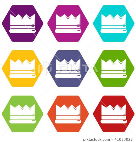 Silver crown icons set 9 vector - Stock Illustration [41053022] - PIXTA