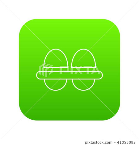 Fresh eggs icon green vector - Stock Illustration [41053092] - PIXTA