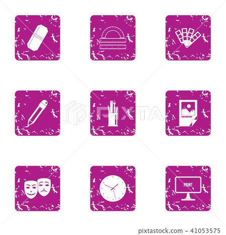 Fancy icons set, grunge style - Stock Illustration [41053575] - PIXTA