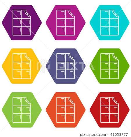 Bite chocolate icons set 9 vector - Stock Illustration [41053777] - PIXTA
