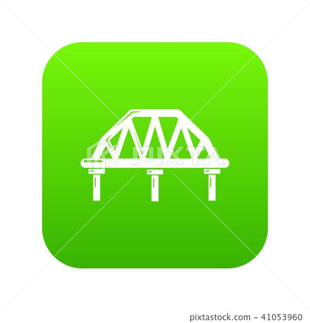 Arched train bridge icon green vector - Stock Illustration [41053960 ...