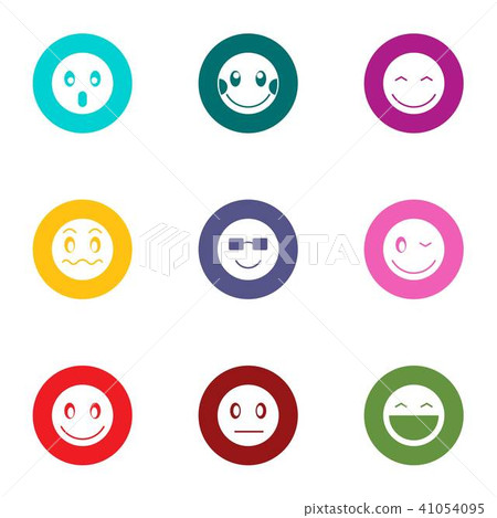 Feeling icons set, flat style - Stock Illustration [41054095] - PIXTA