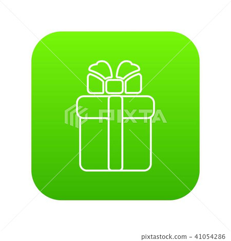Gift box icon green vector - Stock Illustration [41054286] - PIXTA