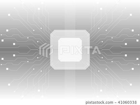 Grey abstract circuit board chip background - Stock Illustration ...