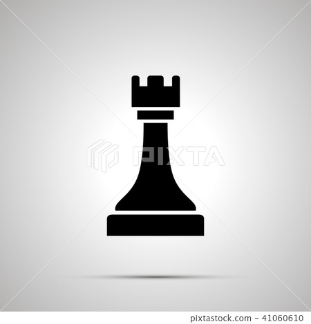 Simple black Rook chess icon with with shadow - Stock Illustration ...