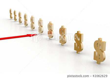 Dollar sign with growing arrow-插圖素材 [41062629] - PIXTA圖庫