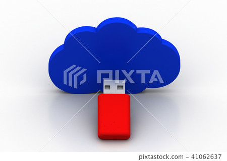 Usb drive with cloud-插圖素材 [41062637] - PIXTA圖庫