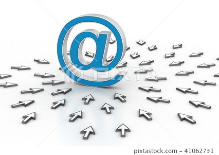 e-mail sign with mouse pointer - Stock Illustration [41062731] - PIXTA