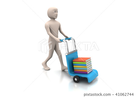 man with trolley for delivering books - Stock Illustration [41062744 ...