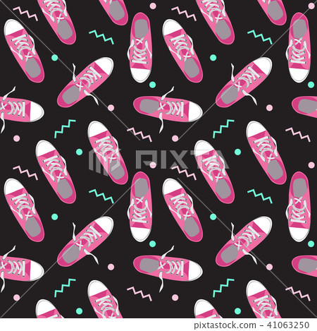 Seamless Pattern with shoes on color background... - Stock Illustration ...