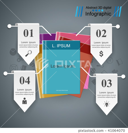 Paper book - business infographic. - Stock Illustration [41064070] - PIXTA