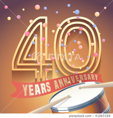 40 years anniversary vector icon, logo - Stock Illustration [41065589 ...